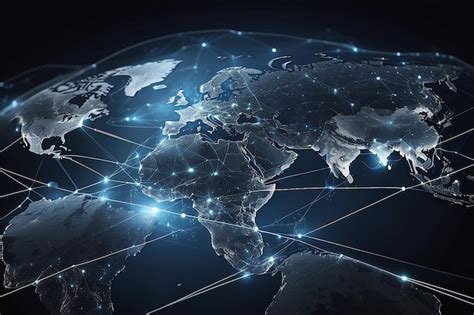 Premium Photo Global Communication Network Concept Digital Transformation
