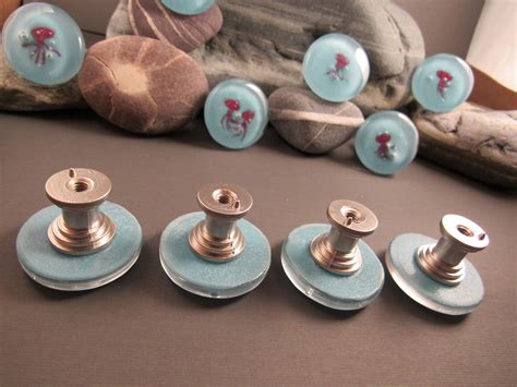 Copper Jellyfish Fused Glass Knobs Etsy