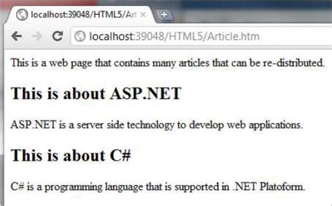 Article In HTML5 Tech Funda