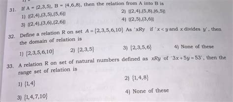 A Relation R On Set Of Natural Numbers Defined As X R Y Of 3 X5 Y53
