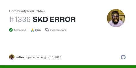 Skd Error · Communitytoolkit Maui · Discussion 1336 · Github