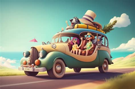 Un Coche Con Mucha Gente En él Foto Premium