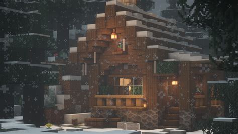 Minecraft How To Build A Winter Cabin Minecraft Map