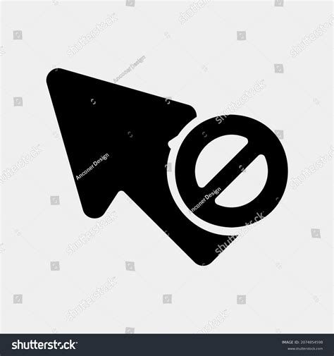 Dont Cursor Icon Vector Illustration Solid Stock Vector Royalty Free Shutterstock