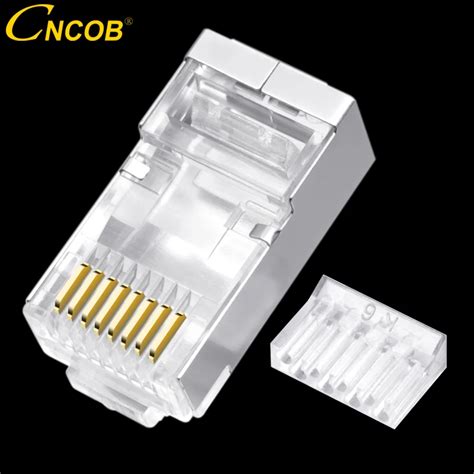 CNCOB Cat6 FTP Rj45 Two Piece Ethernet Network Cable Connector Gigabit Network Modular Plug