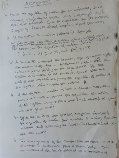 The Assignment Lo Derive The Equation Of Motion For Chegg