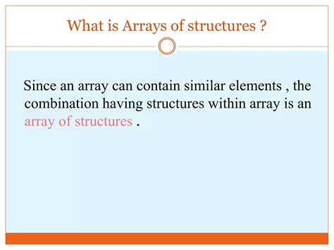 Arrays Of Structures Pptx