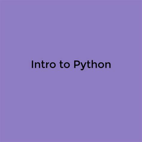 Lec 1 Intro To Python