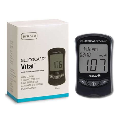 Buy Arkray Glucocard Vital Meter With Vital 50 Test Strips Lancing Device And Lancets Online In