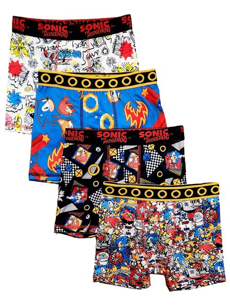 Sonic The Hedgehog Boys All Over Print Boxer Briefs Underwear 4 Pack