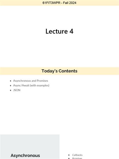 Lect04 Asynchronous Javascript Pdf Json Java Script