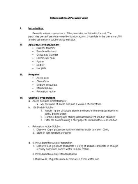 Peroxide Value Pdf Titration Chemistry