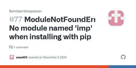 Modulenotfounderror No Module Named Imp When Installing With Pip · Issue 77 · Samjoan
