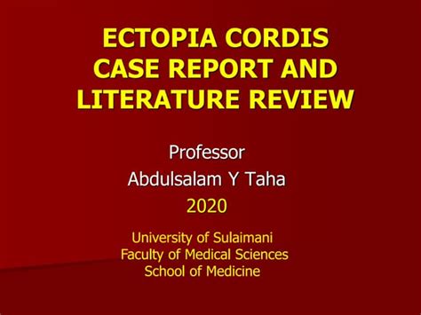 Ectopia Cordis Case Report Ppt Pdf