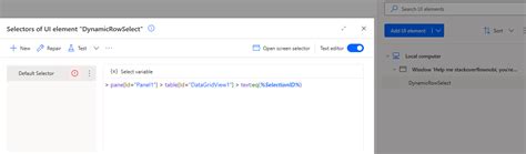Uielement Dynamically Selecting A Table Row In An Application With