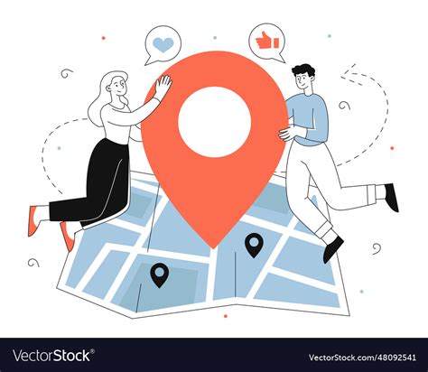 People With Gps Marker Line Concept Royalty Free Vector