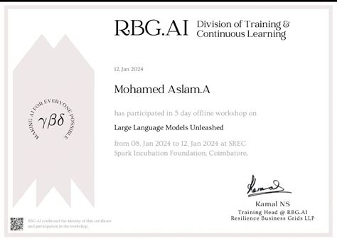 Mohamed Aslam A On Linkedin Successfully Completed 5 Days Llm