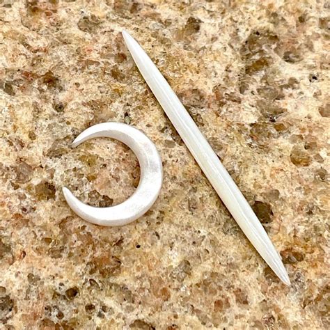 Natural Mother Of Pearl Gemstone Septum And Tusk Tribal Piercing Jewelry