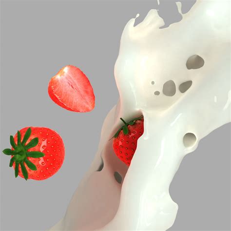 스플래시 딸기 3d 모델 59 Fbx Max Obj Free3d