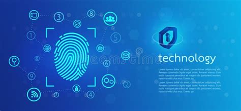 Security Background With Lock Finger Print Scanningabstract Digital