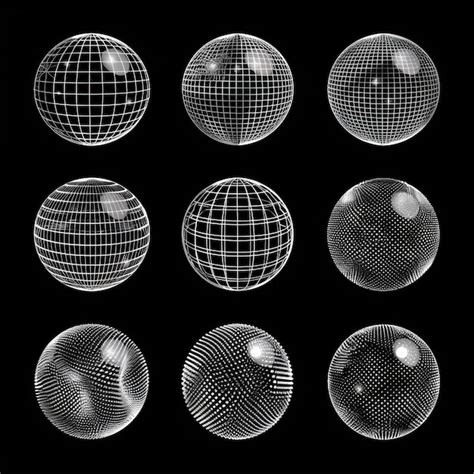 premium photo a 3d sphere mesh includes globe shapes with dots and lines orb wire structures