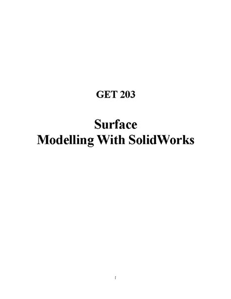 Get 203 Surface Modelling Key Concepts And Tools In Solidworks Studocu