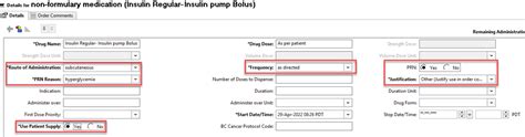 Order And Documentation Of Insulin Pump Use