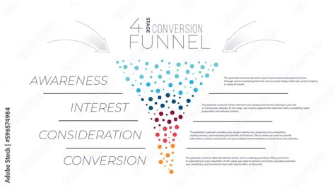 Conversion Funnel With Value Data Process Stock Vector Adobe Stock