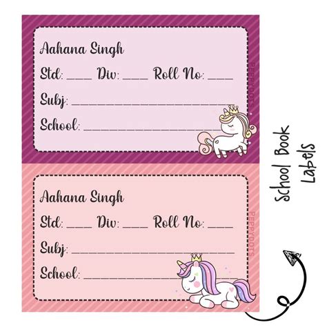 School Notebook Labels Personalised School Book Labels Cod Not