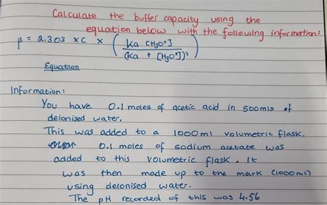 Solved In This Buffer Capacity Question Do The Moles Of