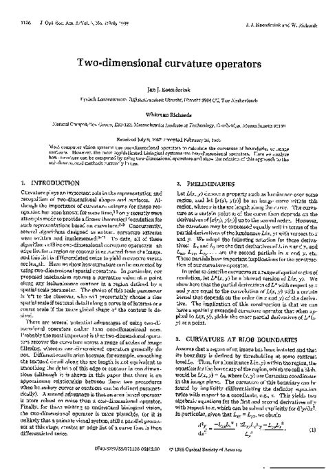 Pdf Two Dimensional Curvature Operators
