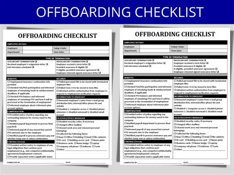 Comprehensive Offboarding Checklist Hr Template For Efficient Employee Termination And Separation
