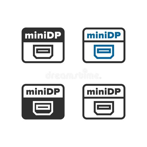 DisplayPort And Mini DisplayPort Icons Stock Vector Illustration Of