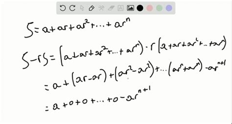 SOLVED Prove The Following Formula For A Geometric Sum K 0 N A Numerade