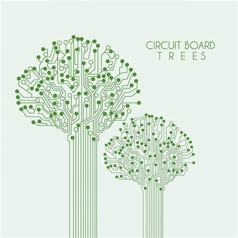 Premium Vector Circuit Tree Over Green Background Vector Illustration