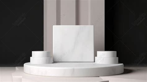 광고 및 프로모션을 위해 3d 렌더링된 모양을 갖춘 빈 연단 모형 광고 및 프로모션을 위해 3d 렌더링된 모양을 갖춘 빈 연단