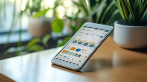 Smartphone With Energy Consumption Data Premium Ai Generated Image