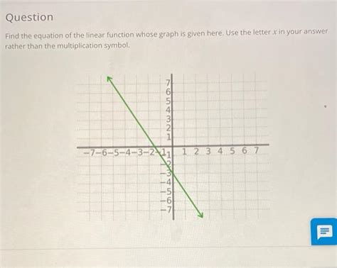 solved find the equation of the linear function whose graph
