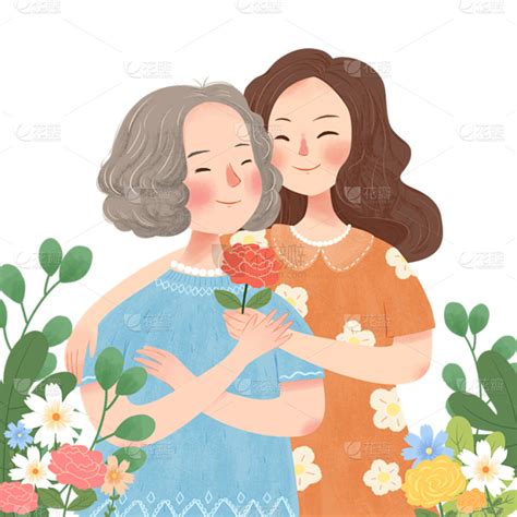 浪漫小雏菊母女亲情元素