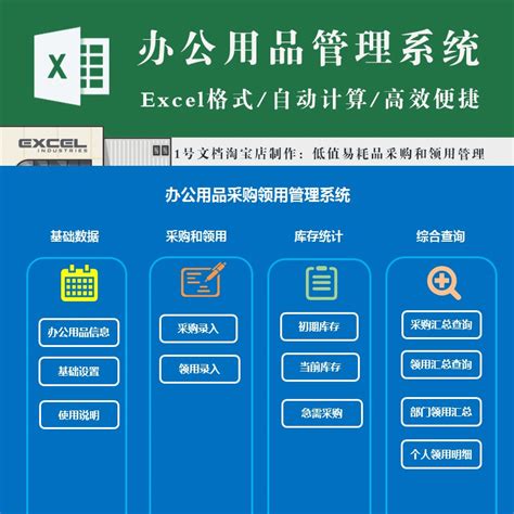 行政人事 辦公用品採購領用管理系統excel表格 低易耗值用品庫存管理系統 蝦皮購物
