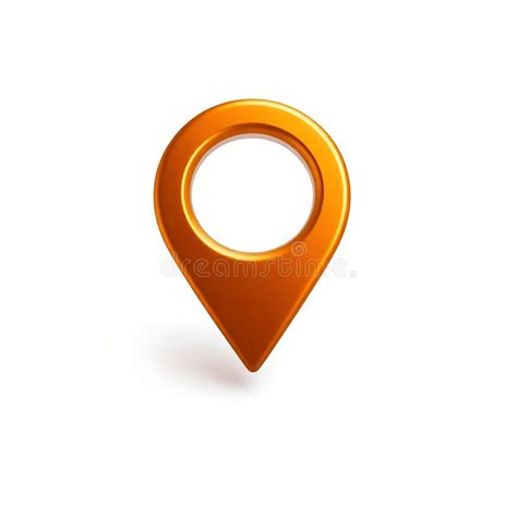 Shiny Orange 3d Map Pointer Location Icon Stock Illustration