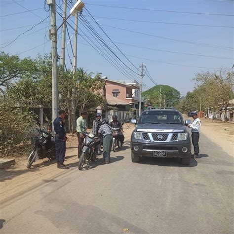 လယ်ဝေးမြို့နယ်အတွင်း ယာဉ်စည်းကမ်း၊ လမ်းစည်းကမ်းလိုက်နာစေရန်အတွက် ရှောင်တခင်စစ်ဆေးခြင်းများ ဆောင