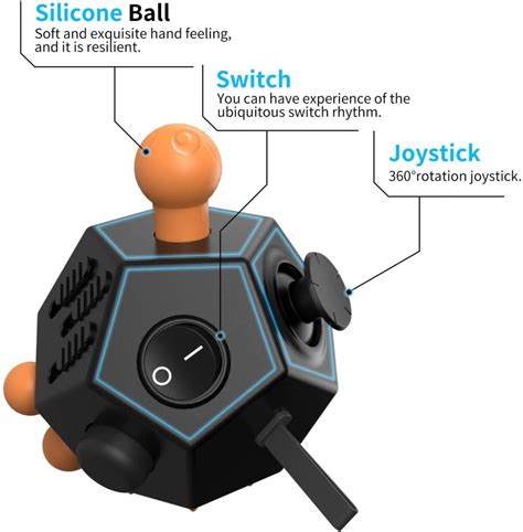 Atic 12 Sided Fidget Cube Fidget Twiddle Cube Dodecagon Stress Relief Hand Toy Decompression