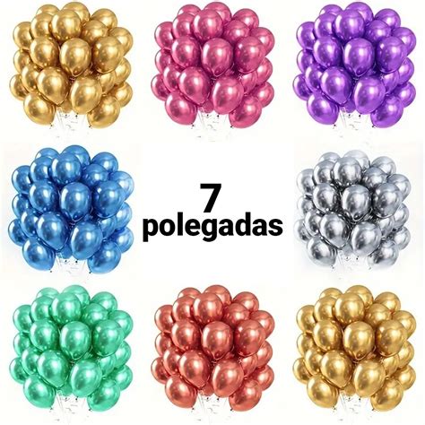 Balão Bexiga Metalizado 7 Polegadas Diversas Cores Balao Premium Resistente 50 Unidades Shopee