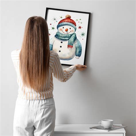 Коледна картина със снежен човек Зимна приказка за дома