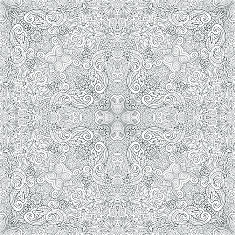 Vector Abstract Ethnic Hand Drawn Line Art Seamless Pattern Background Fashion Decoration