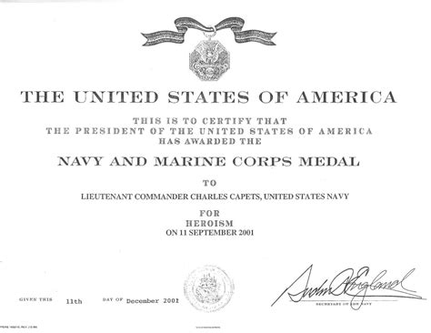 Navy Achievement Medal Citation Format