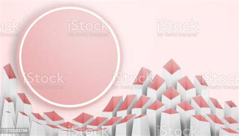 추상 기하학적 입방 배경 얼음과 원 모양 종이 창조적 인 아이디어 빨간색에 현대 개념 3d 렌더링 0명에 대한 스톡 사진 및 기타 이미지 Istock