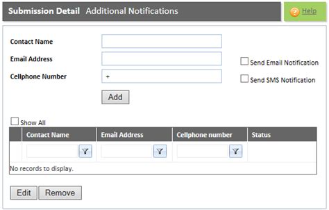 Additional Notifications Tab