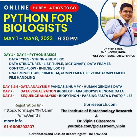 Dr Vipin Singh On Linkedin Pythonforbiologists Everyoneshouldcode